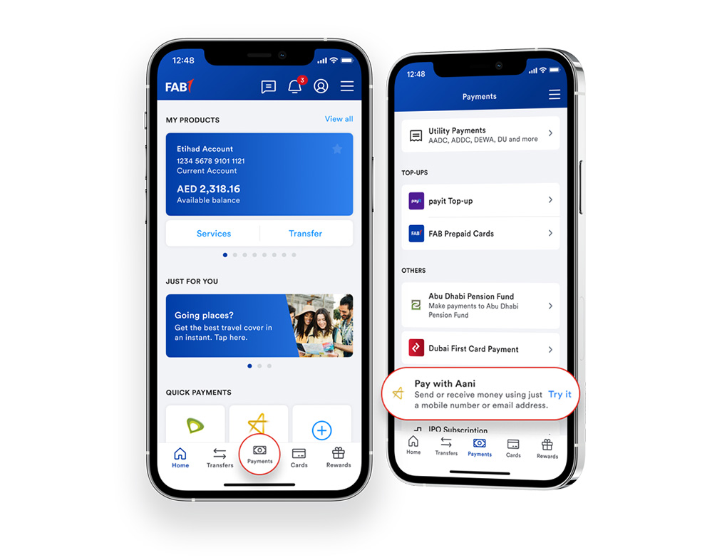 Smart and secure payments with Aani on the FAB Mobile app | First Abu ...